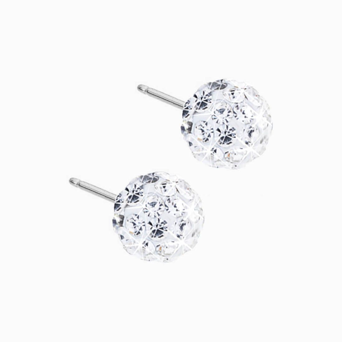 Crystal Ball Stud Earrings | 6mm Cubic Zirconia Stud Earrings – BlomdahlUSA